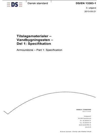 DS/EN 13383-1:2013 - Armourstone - Part 1: Specification