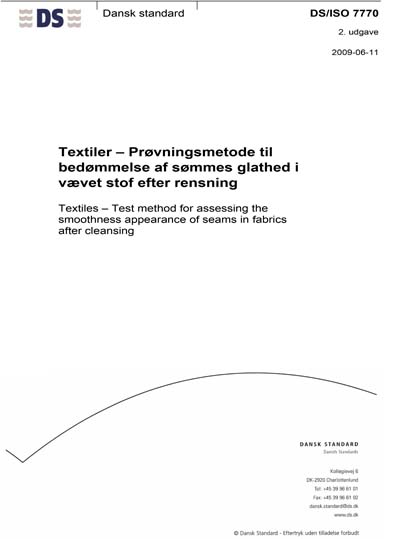 DS/ISO 7770:2009 - Textiles - Test method for assessing the smoothness ...