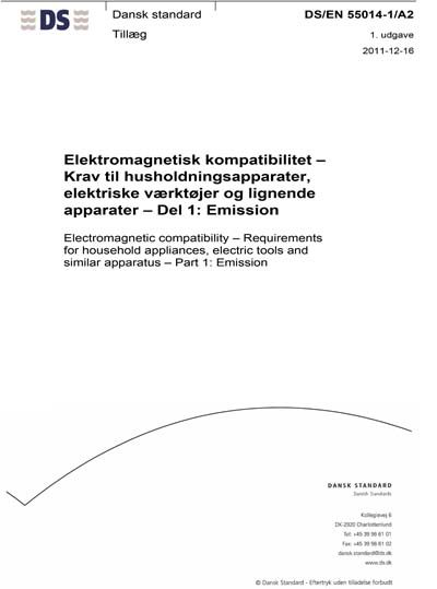 DS/EN 55014-1/A2:2011 - Electromagnetic compatibility - Requirements ...