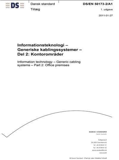 DS/EN 50173-2/A1:2011 - Information technology - Generic cabling ...