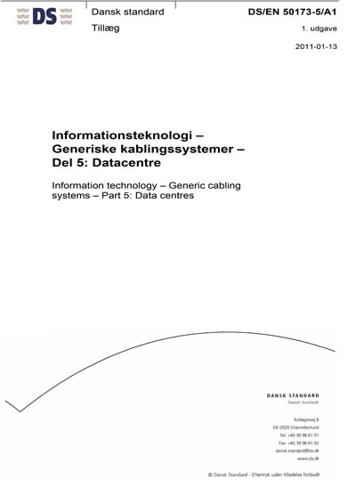 DS/EN 50173-5/A1:2011 - Information technology - Generic cabling ...