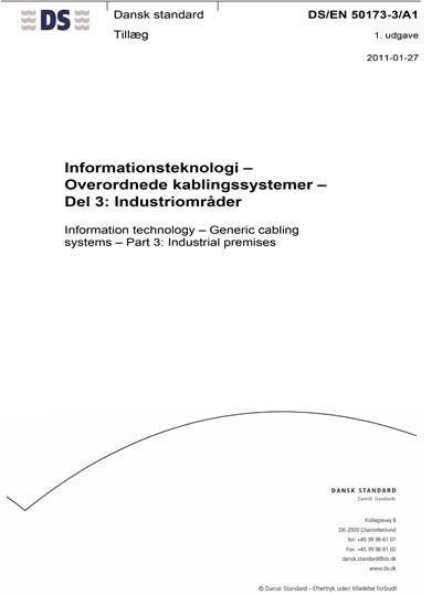 DS/EN 50173-3/A1:2011 - Information technology - Generic cabling ...