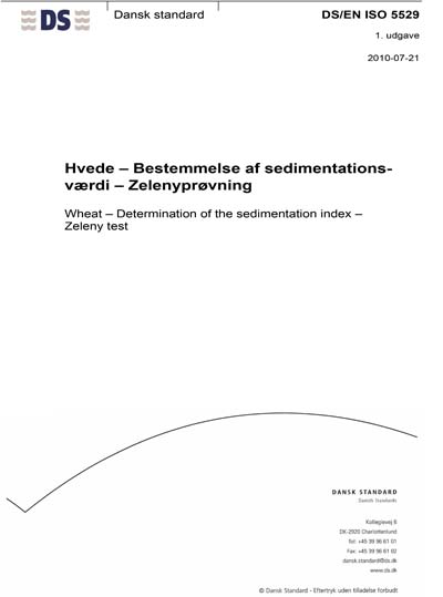 DS/EN ISO 5529:2010 - Wheat - Determination of the sedimentation index ...