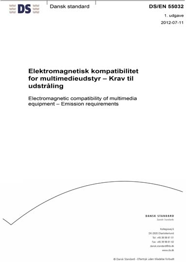 DS/EN 55032:2012 - Electromagnetic compatibility of multimedia ...