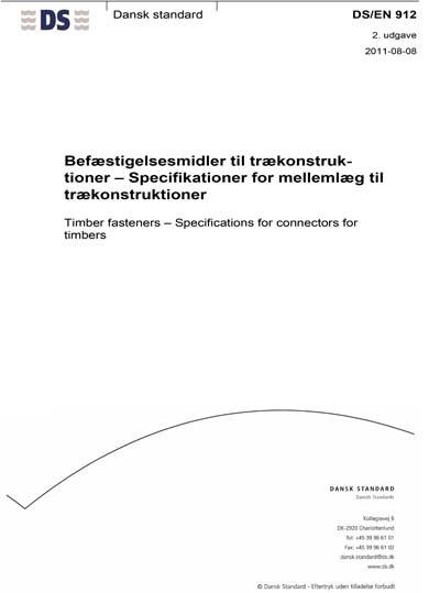 DS/EN 912:2011 - Timber fasteners - Specifications for connectors for ...