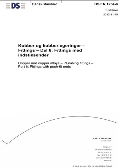 DS/EN 1254-6:2012 - Copper and copper alloys - Plumbing fittings - Part ...