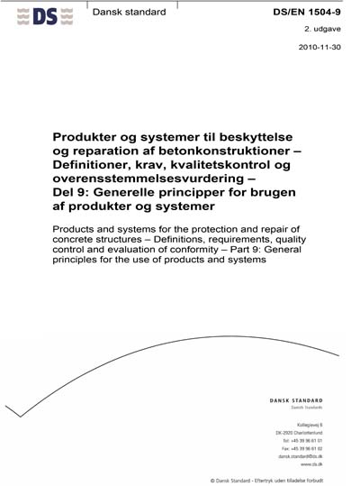 DS/EN 1504-9:2010 - Products and systems for the protection and repair ...