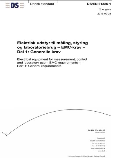 DS/EN 61326-1:2013 - Electrical equipment for measurement, control and ...