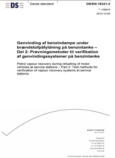 DS/EN 16321-2:2013 - Petrol vapour recovery during refuelling of motor ...