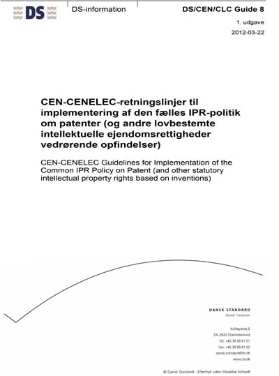 DS/CEN/CLC Guide 8:2012 - CEN-CENELEC Guidelines for Implementation of ...