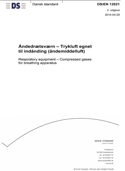DS/EN 12021:2014 - Respiratory equipment - Compressed gases for ...