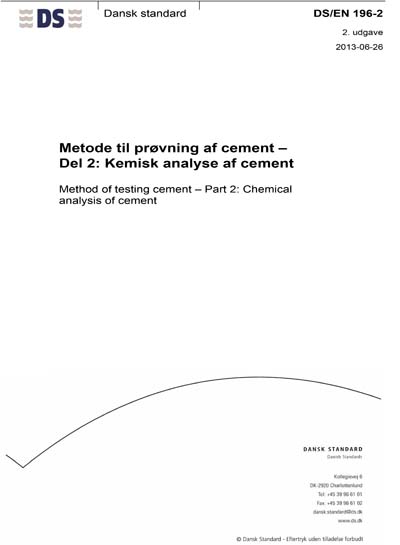 DS/EN 196-2:2013 - Method of testing cement - Part 2: Chemical analysis ...