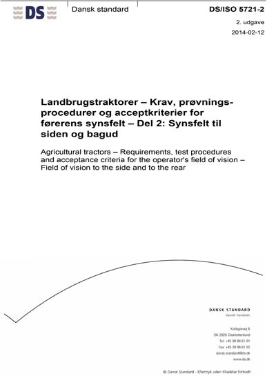 DS/ISO 5721-2:2014 - Agricultural tractors - Requirements, test ...