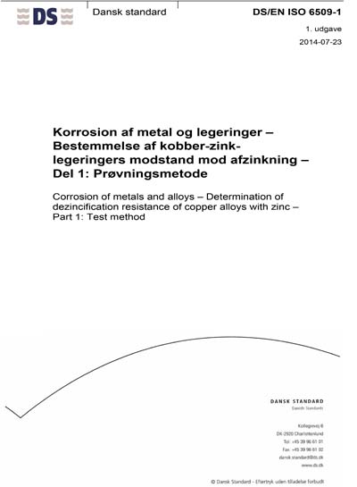 DS/EN ISO 6509-1:2014 - Corrosion of metals and alloys - Determination ...