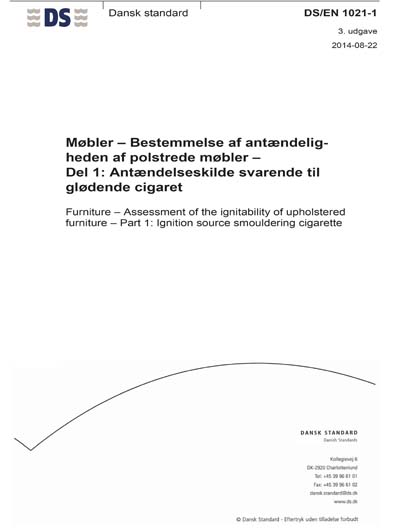DS/EN 1021-1:2014 - Furniture - Assessment of the ignitability of ...