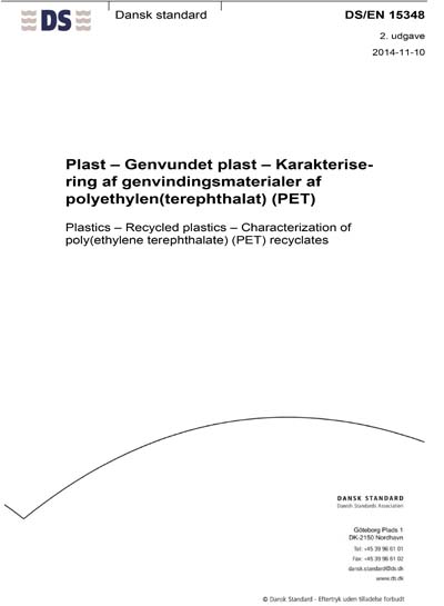 DS/EN 15348:2014 - Plastics - Recycled plastics - Characterization of ...