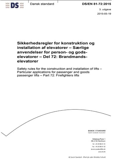 DS/EN 81-72:2015 - Safety rules for the construction and installation ...