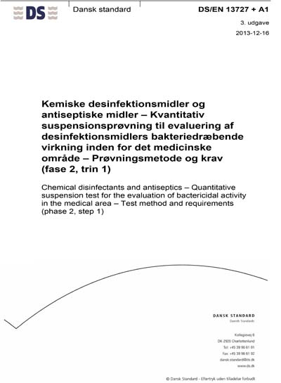 DS/EN 13727+A1:2013 - Chemical disinfectants and antiseptics ...
