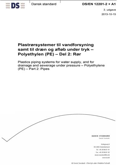 DS/EN 12201-2 + A1:2013 - Plastics piping systems for water supply, and ...