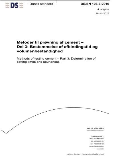 DS/EN 196-3:2016 - Methods of testing cement - Part 3: Determination of ...