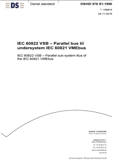 DS/HD 576 S1:1990 - IEC 60822 VSB - Parallel sub-system Bus of the IEC ...