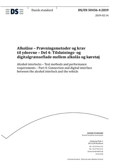 DS/EN 50436-4:2019 - Alcohol interlocks - Test methods and performance ...