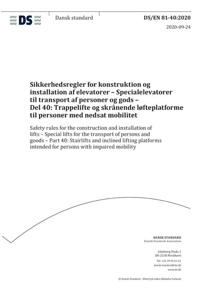 DS/EN 81-40:2020 - Safety rules for the construction and installation ...