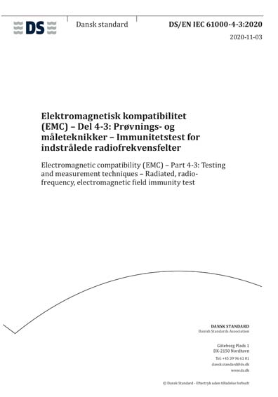 DS/EN IEC 61000-4-3:2020 - Electromagnetic compatibility (EMC) - Part 4 ...