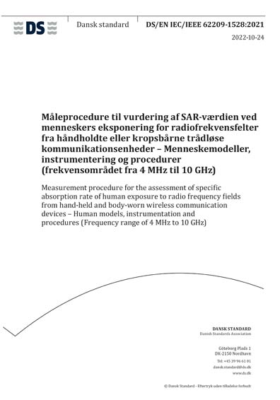 DS/EN IEC/IEEE 62209-1528:2021 - Measurement procedure for the ...