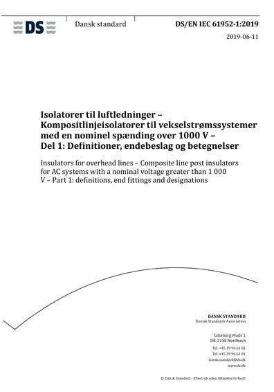 DS/EN IEC 61952-1:2019 - Insulators for overhead lines - Composite line ...