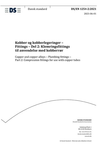 DS/EN 1254-2:2021 - Copper and copper alloys - Plumbing fittings - Part ...