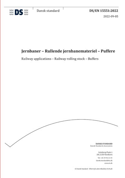 DS/EN 15551:2022 - Railway applications - Railway rolling stock - Buffers