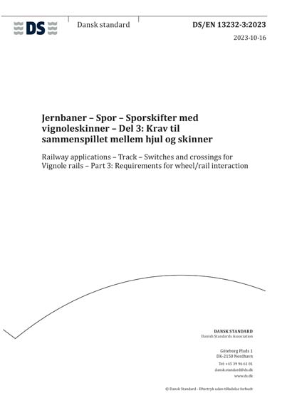 DS/EN 13232-3:2023 - Railway applications - Track - Switches and ...