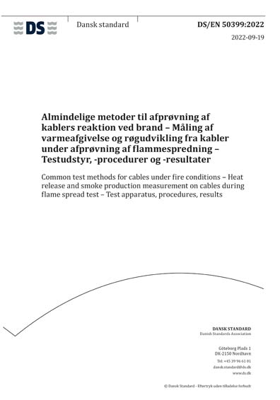 DS/EN 50399:2022 - Common test methods for cables under fire conditions ...