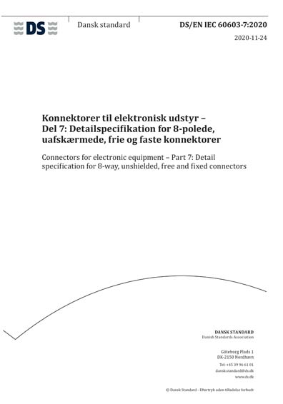 DS/EN IEC 60603-7:2020 - Connectors for electronic equipment - Part 7 ...