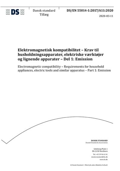 DS/EN 55014-1:2017/A11:2020 - Electromagnetic compatibility ...