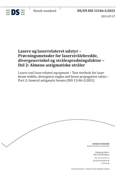 DS/EN ISO 11146-2:2021 - Lasers and laser-related equipment - Test ...