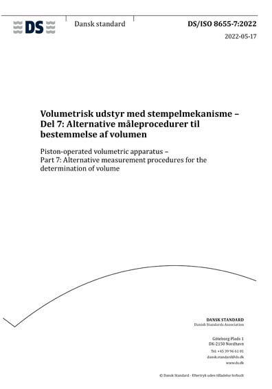 DS/ISO 8655-7:2022 - Piston-operated volumetric apparatus - Part 7 ...