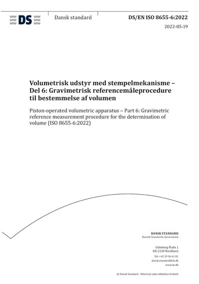 DS/EN ISO 8655-6:2022 - Piston-operated volumetric apparatus - Part 6 ...