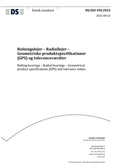 DS/ISO 492:2023 - Rolling bearings - Radial bearings - Geometrical ...