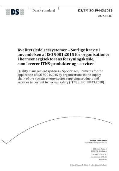 DS/EN ISO 19443:2022 - Quality management systems - Specific ...