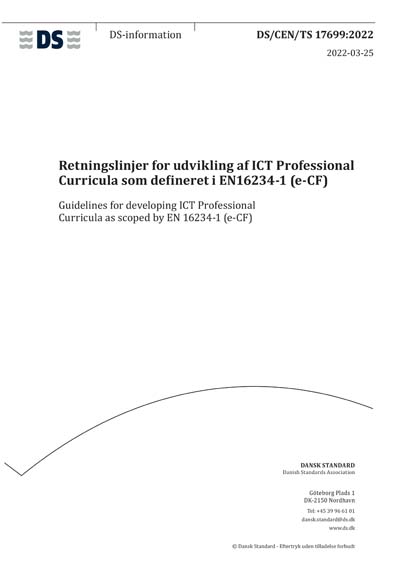 DS/CEN/TS 17699:2022 - Guidelines for developing ICT Professional ...