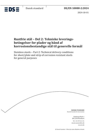 DS/EN 10088-2:2024 - Stainless steels - Part 2: Technical delivery ...