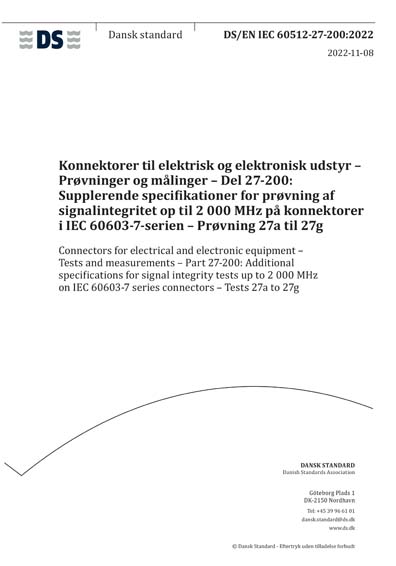 DS/EN IEC 60512-27-200:2022 - Connectors for electrical and electronic ...