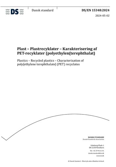 DS/EN 15348:2024 - Plastics - Recycled plastics - Characterization of ...