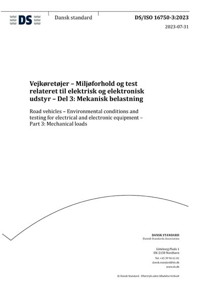 DS/ISO 16750-3:2023 - Road vehicles - Environmental conditions and ...