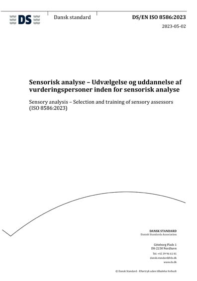 DS/EN ISO 8586:2023 - Sensory analysis - Selection and training of ...