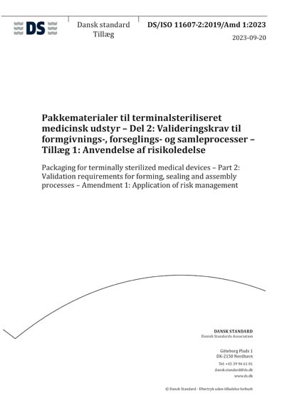 DS/ISO 11607-2:2019/Amd 1:2023 - Packaging for terminally sterilized ...