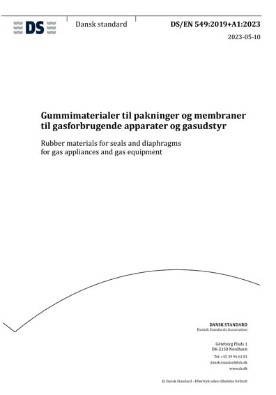 DS/EN 549:2019+A1:2023 - Rubber materials for seals and diaphragms for ...