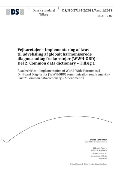 DS/ISO 27145-2:2012/Amd 1:2023 - Road vehicles - Implementation of ...